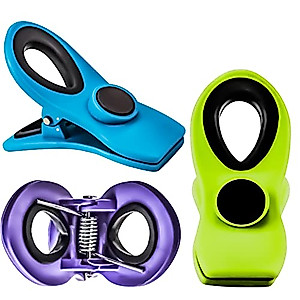 MotBach 16 Pieces Chip Clips, Multi-Color Food Bag Clips, Magnetic Clips, Chip Bag Clips, Food Clips, Fun Fridge Clips for Food Storage