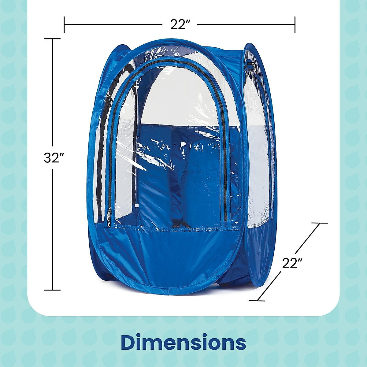WeatherPod Small Upper-Body Pod with Straps– 1-Person Wearable Weather Protection from Cold, Wind and Rain in Stadium Seating or Standing – Royal Blue