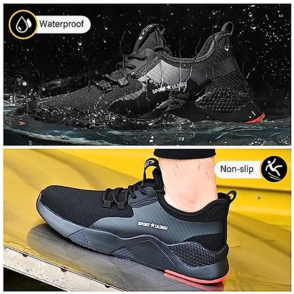 Waterproof Steel Toe Safety Shoe for Men Lightweight Slip Resistant Work Sneaker Comfortable Puncture Proof Indestructible Industrial Construction Zapatos Punta de Acero seguridad para Hombres trabajo