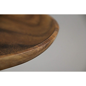 Rustic Three-Tier Wooden Farmhouse Serving Stand with Round Trays, Sturdy Metal Frame, and Boho Charm - 23.5 Inches High - Culinary and Decorative Delight