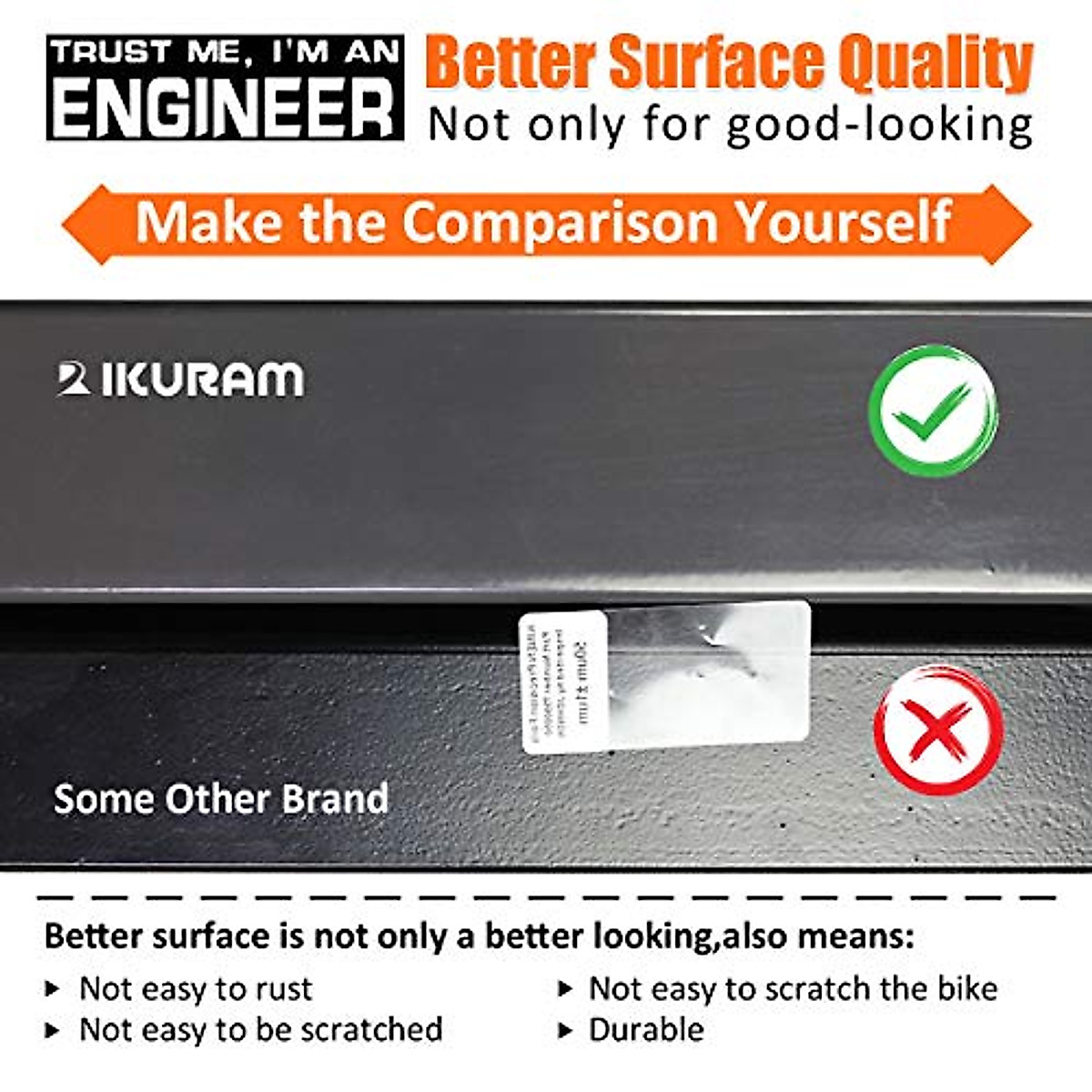 IKURAM R 4 Bike Rack Bicycle Carrier Racks Hitch Mount Double Foldable Rack for Cars, Trucks, SUV's and minivans with a 2" Hitch Receiver