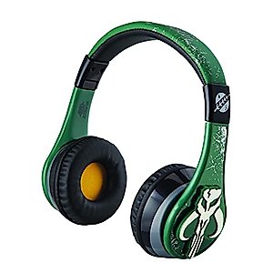 eKids Book of Boba Fett Bluetooth Headphones, Wireless Headphones with Microphone Includes Aux Cord, Kids Headphones for School, Home, or Travel