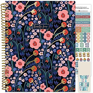 bloom daily planners 2024 (8.5" x 11") Calendar Year Day Planner (January 2024 - December 2024) - Weekly/Monthly Dated Agenda Organizer with Tabs - Poppy Meadow