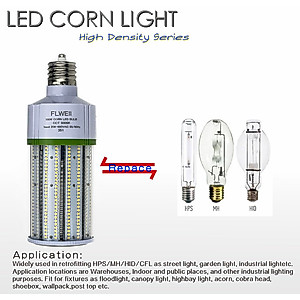 FLWEII LED Corn Light Bulb, 208-480V 100W E39 Mogul Base 5000K,14000 LM Replacement 400W HPS/MH for Indoor Outdoor Garage Warehouse Factory Backyard