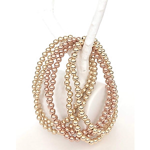 14k Gold Filled Beaded Ball Bracelet, 4mm, Dainty Layering Jewelry, Stacking Stretch Bracelets (6)