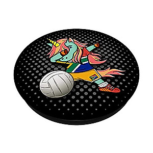 Dabbing Unicorn South Africa Volleyball Lovers Jersey Flag PopSockets PopGrip: Swappable Grip for Phones & Tablets