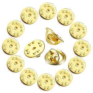 Brass Clutch Badge Insignia Clutches Pin Backs Replacement (Gold, 50 Pieces)