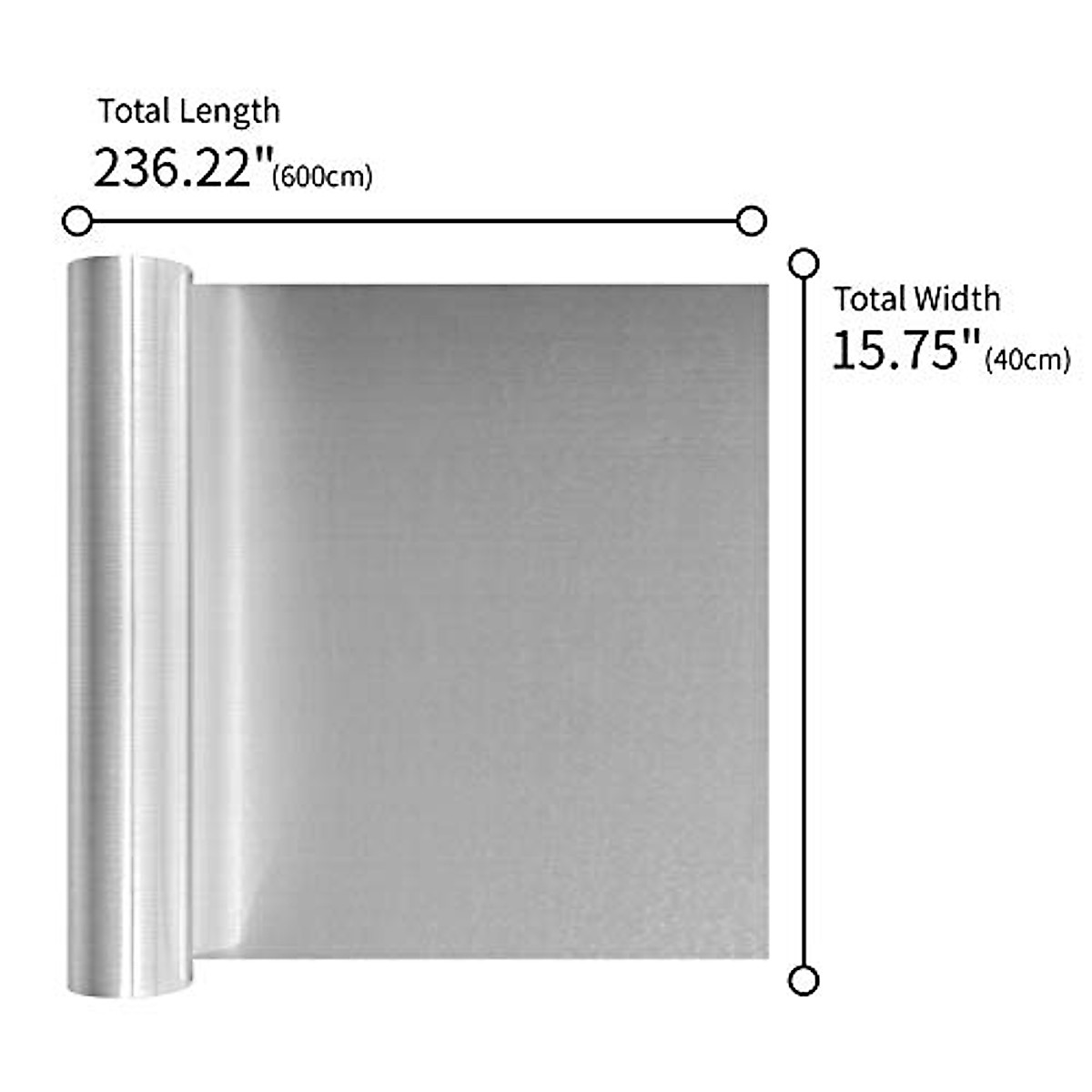 VEELIKE 15.7''x236'' Stainless Steel Contact Paper for Appliances Heat Resistant Self Adhesive Wallpaper Peel and Stick for Dishwasher Refrigerator Washing Machine Oven door Countertop Metal Furniture