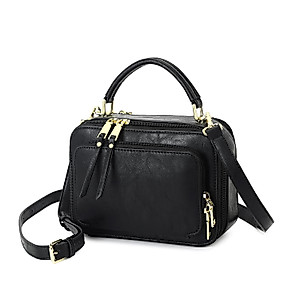 Crossbody Bags for Women, Trendy Design Satchels Shoulder Bag Handbags Tote Bag Double Zip Top-Handle Bags Camera Bag Purse (black)