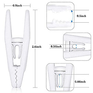 ODILCO White 26pc Velvet Hanger Clips, Pants Velvet Clips, Flocked Clothes Hanger Velvet Finger Grip Clips for Thin Hangers