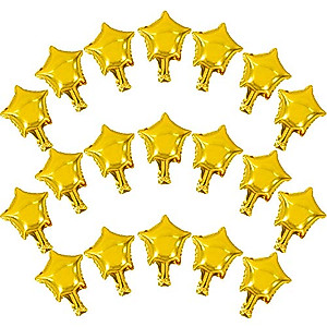 100 Pcs 5'' Gold star shaped Balloons Foil Balloons Mylar Balloons for Baby Shower, Gender Reveal, Wedding, birthday or Engagement Party Decoration (gold)