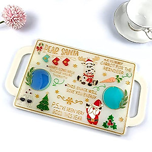 Fogun Resin Tray Molds, Christmas Tray Epoxy Resin Mold Xmas Fruit Snack Serving Plate Silicone Mould