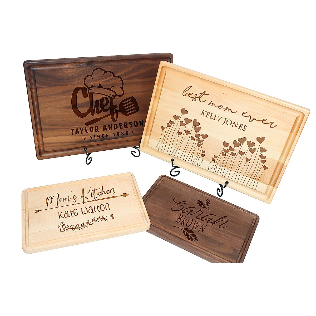 Barika Custom Engraved Cutting Boards - Personalized Kitchen Blocks for Women - Best Mothers Day, Anniversary, Birthday, Christmas Gift for Mom, Grandma, Mother in Law, Daughter, Wife or Her