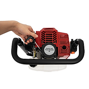 52CC Gas Powered T-Post Driver with Air-Cooled Cooling System 1900W Portable Petrol Piledriver Single Cylinder Gasoline Petrol Garden Fencing Tool Machine for Professional, Daily Household