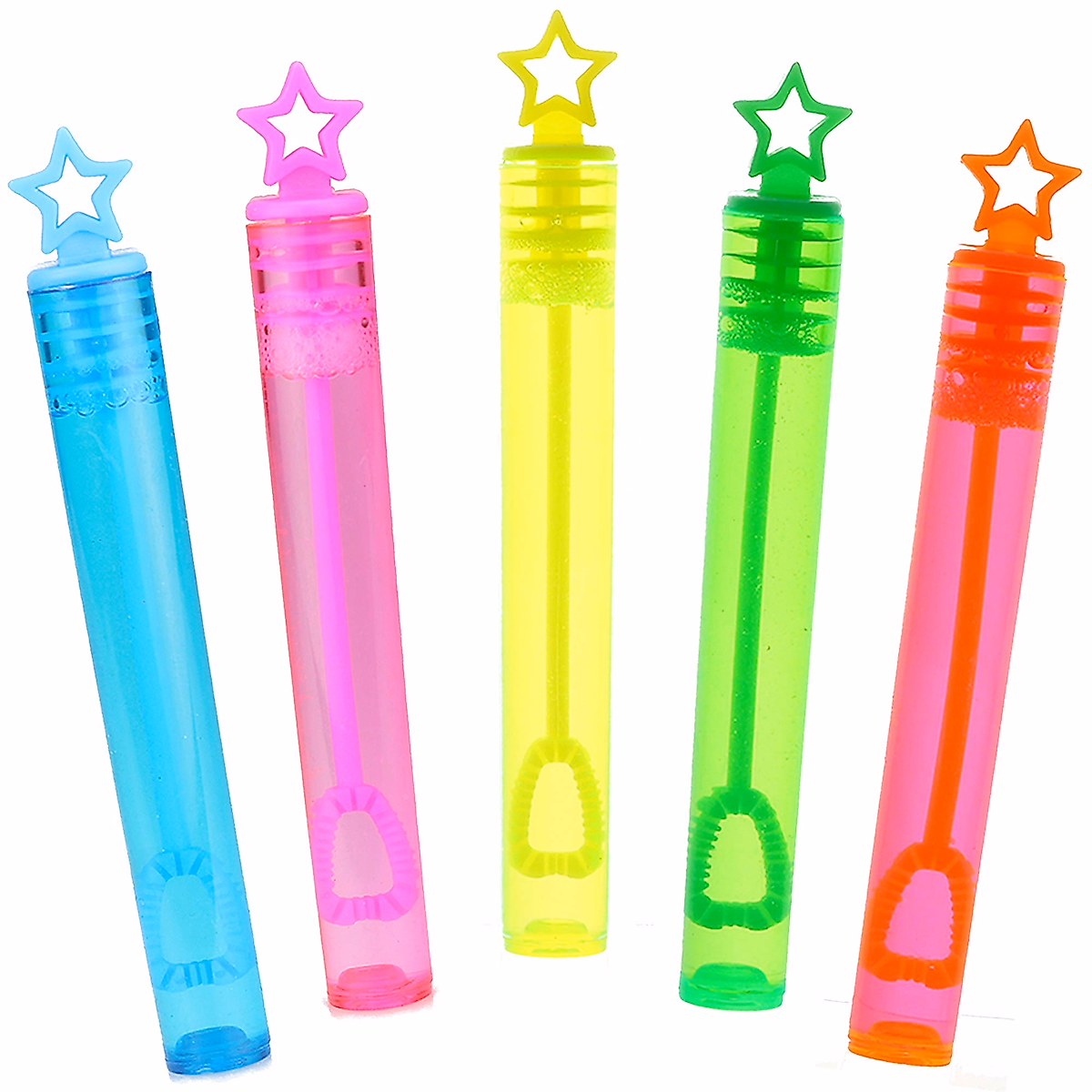 40-Piece Star Bubble Wands Assortment Neon Party Favors - Summer Gifts Bubbles Fun Toys