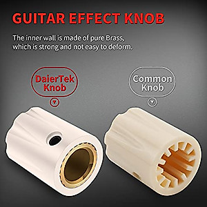 DAIERTEK Guitar Effect Knob 1/4 Potentiometer Knob Plastic Volume Control 1900 Davies Style 6.35MM Knob Metal Insert with Set Screw for Guitar Pedal Effect Cream -10Pcs