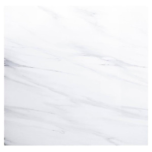 Acme Yabeina Artificial Marble Square Top Dining Table in White and Gray Oak