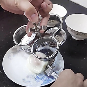 ZhoneQingXninREDEgg Poachers,Poached Egg Maker,Poached Egg Pan,Stainless Steel Egg,Poacher,Egg Boiler Cooker,Hard Boiled Egg Poacher (Size : With Hole)