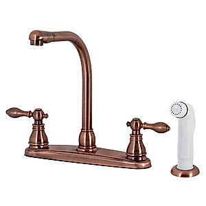 Kingston Brass KB716ACL American Classic 8" Centerset Kitchen Faucet, Antique Copper