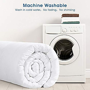 All-Season California King Comforter-Soft and Cooling Comforter for Restful Sleep-Down Alternative Quilted Comforter-2100 Series Duvet Insert with Corner Tabs(White,Cal King,96"x104")