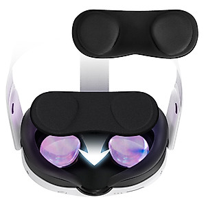 Orzero (1 Pack) VR Lens Protector Cover Dust Proof Cover for Valve Index/Quest 3 / Quest 2 / Quest, Washable Protective Sleeve Sunlight Blocking Anti-Scratch and Anti-Dust - Black
