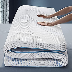 BedStory 4 Inch Mattress Topper Full Size, Gel & Bamboo Charcoal Infused Memory Foam Bed Toppers with Removable Cover, High Density Memory Foam
