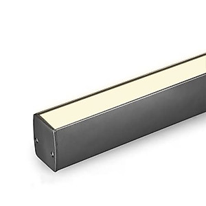 SCON 4FT Pendant Linear LED Suspended Lighting 30W LinkableModern Fixture FloodLight for Room Office Shop Garage (3000K-Warm White/90°/Ra85/Grey)