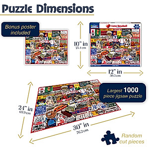 White Mountain Puzzles - I Love Baseball - 1000 Piece Jigsaw Puzzle