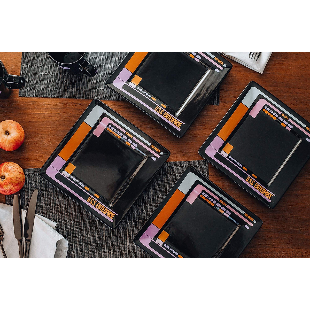 Star Trek: The Next Generation LCARS Interface 16-Piece Ceramic Dinnerware Set