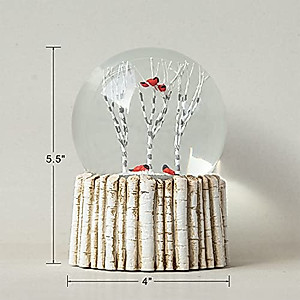 Cardinal Snow Globe, Red Bird Snowglobe Animal Snow Flake Glass Snow Globes for Adults Men Birthday, 100MM Valentines Day Snow Globe