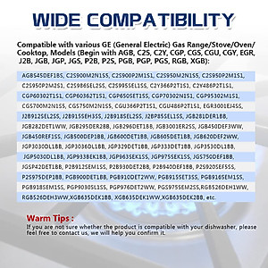 [Upgraded] WB29K10024 Range Large Surface Burner Cap Replacement Part, Fit for GE Gas Range/Stove/Oven/Cooktop, 3-1/2 Inch Large (2 Pack)