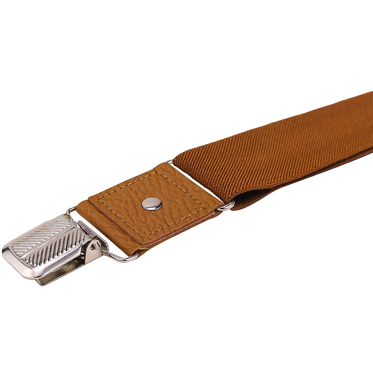 ZXEROYM Suspenders for Men Adjustable Y Back Elastic with Strong Clips Brown