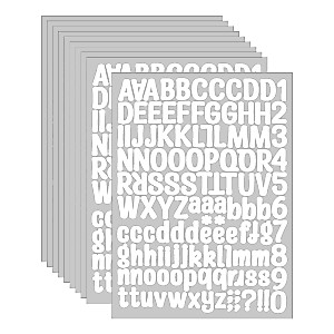 1260 Pieces 10 Sheets A4 Vinyl Letter Sticker, Self Adhesive Letters Numbers Mailbox Numbers Sticker for Signs, Window, Mailbox, Door (White,1 Inch)