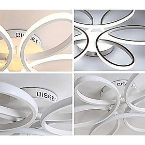 ZipLighting Modern LED Ceiling Light Dimmable Ceiling Lighting with Remote Round Ceiling Light Fixture Ceiling Lamp Flower Shape for Dinning Room Bedroom Kitchen Hallway 80W Decorative Lamp (74CM)