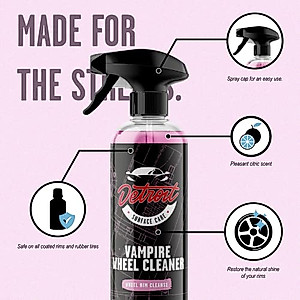 Detroit Surface Care Vampire Wheel Cleaner - Strongest Wheel Cleaning Spray - Brake Dust Remover - Safe On Clear Coated, Plasti Dipped and Chrome Wheels