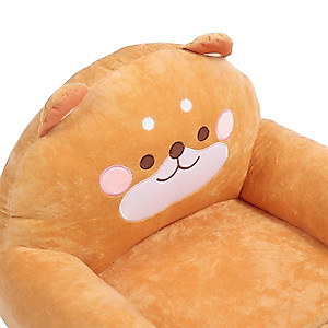 Flip Open Couch, Brown Puppy Kids Chair Couch Multifunctional Adorable Cartoon for Home for Watching TV (Folding in Half)