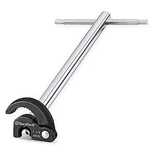 DURATECH 11-Inch Basin Wrench, Sink Wrench, Adjustable 3/8'' to 1-1/4'' Capacity Upgrade Jaw, for Tight Space