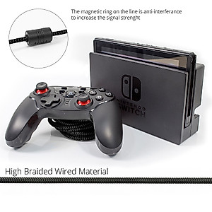 Orzly Pro Gamepad Turbo Controller for Nintendo Switch - TWIN PACK - 2x Plug and Play USB Wired Game Pads with Extra Long 3m Cable (10ft) and Turbo Buttons for Nintendo Switch (BLACK Control Pads x2)
