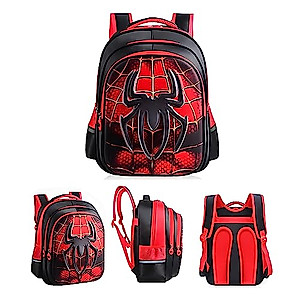 Zrutpim Lightweight Waterproof School Backpack for Kids,3D Cartoon Kids Backpack for School Boys Girls Kindergarten Elementary Toddler Backpack(red)