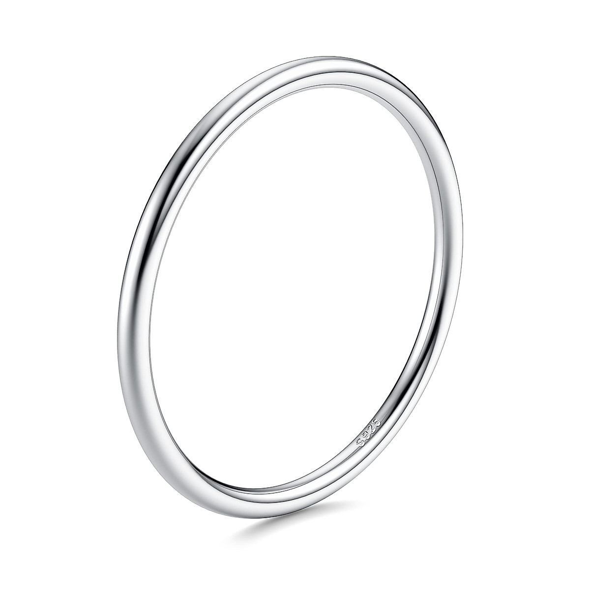 MILACOLATO 1mm Thin Ring 925 Sterling Silver Rings Stacking Knuckle Pinky Thumb Ring Size 7