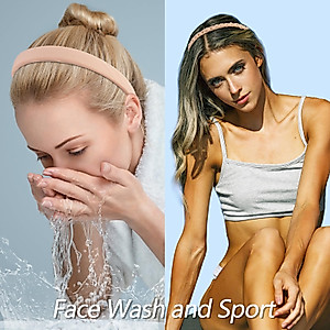 VELSCRUN 7 Pcs Different Headbands for Women Fashion Brown Knotted Solid Head Bands Pearl Headband Non Slip Hair Band for Womens Thin Thick Short Hair Face Wash Hair Accessories Gifts for Women Gilrs