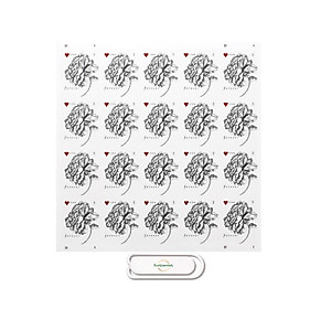 Vintage Rose Pane of 20 Postage Stamps Wedding Stamps Scott 4959 Bundle with Northarvest Clip