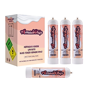 AMAZWHIP Whipped Cream Charger 640g 0.95L nitrous oxide tank (2 cylinders)