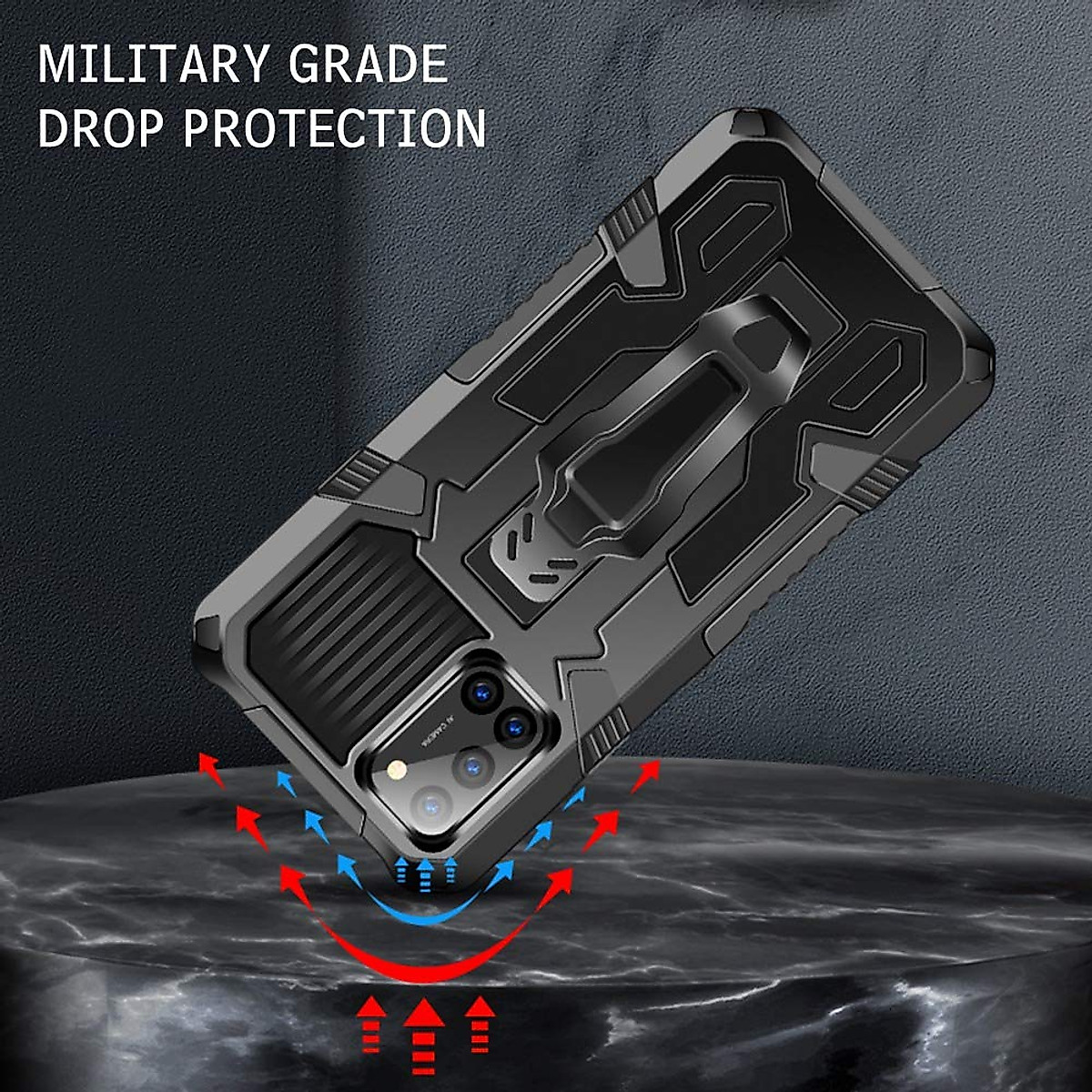 Hicaseer Oppo Reno2 Z Case,Shockproof Military Grade Double Layer TPU Protective Case Integrated Bracket Case for Oppo Reno2 Z 6.53" -Red