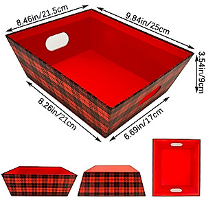 Basket For Gifts Empty, 5 PCS Sturdy Diy Bulk Gift Basket Kraft Market Tray Cardboard Basket With Handles, Gift Basket Kit Supplies Wrap To Fill For Valentines Christmas Weddings Anniversaries