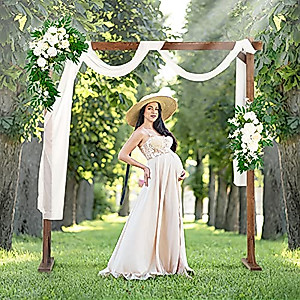Loninak Wedding Arch-7.2FT Wooden Arch, Wooden Wedding Arch for Ceremony, Wooden Arbor Decoration, Wooden Backdrop Stand, Balloon Arch for Proposal Wedding Birthday Parties, Outdoor, Valentine Decor