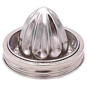 Stainless Steel Juicer Lid for Mason Jars | Metal Citrus Lemon Juice Squeezer Manual Juicer Mason Jar Top for Wide Mouth Jars | Citrus Lemon Orange Reamer Manual Hand Juicer Jar Lid - Wide Mouth