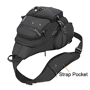 Vanlison Crossbody Sling Bag Backpack for Men & Women Large Fits 13" Laptop Tablets Black