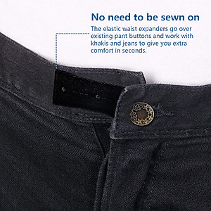 LUTER Set of 4 8.5 x 3.5 cm Extension Trousers for Pregnancy Men Women Jeans Trousers Skirts (4 Colours)