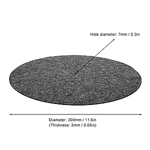 Turntable Platter Mat Slip Mat Anti-Vibration Pad Improves Sound & Performance for Record Players(Black)